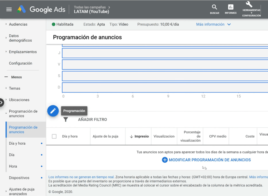 ⏰Programacion de Anuncios Google Ads⌛️ - Carlos David López