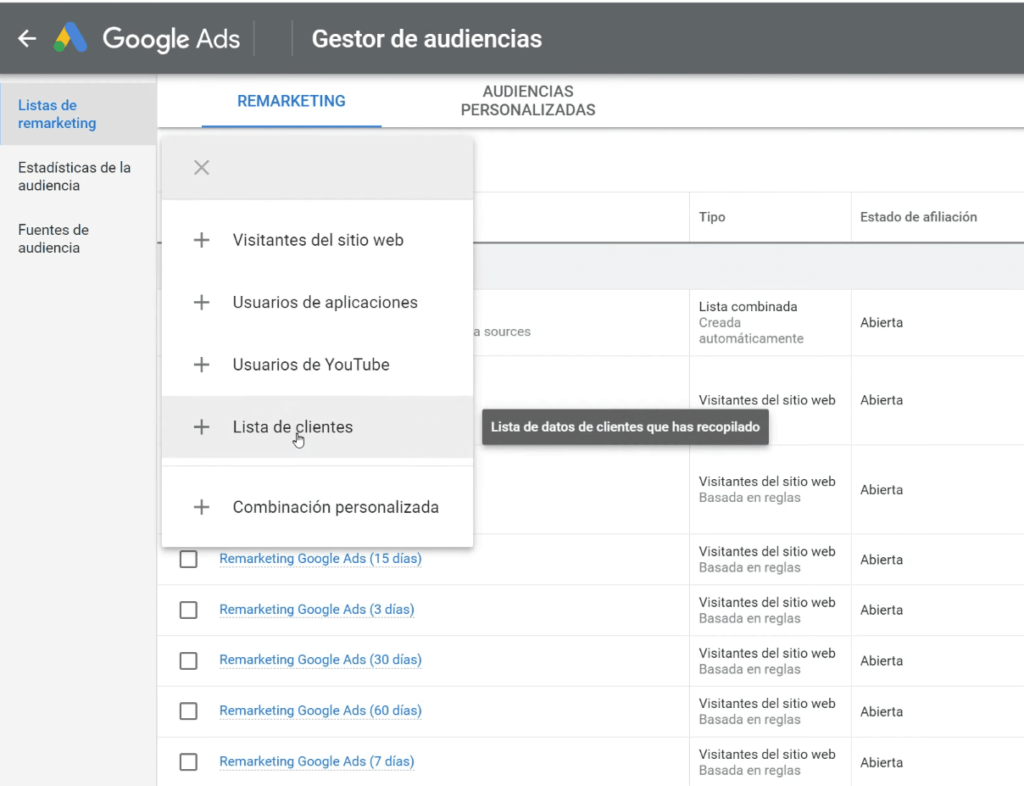 Remarketing Google Ads - Listas de Clientes en 11 Pasos